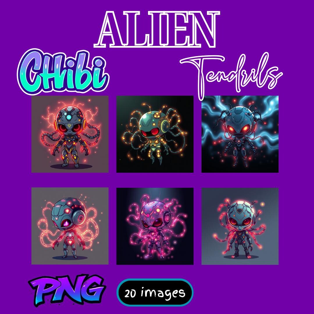 Chibi Alien Tendrils Clip Art 20 PNG Images, Sci-fi Character Art ...