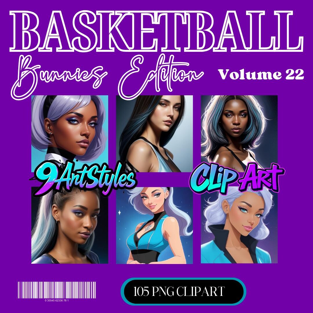 Basketball Bunnies Edition Clipart Bundle Volume 22 PNG Digital ...
