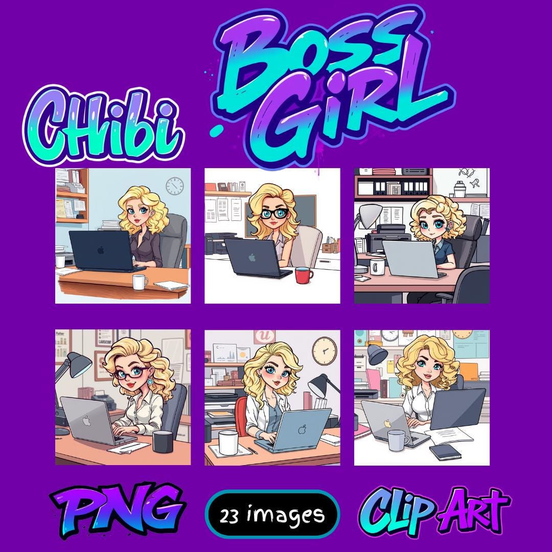Chibi Boss Girl PNG Clip Art 23 High-res Professional Chibi Characters ...