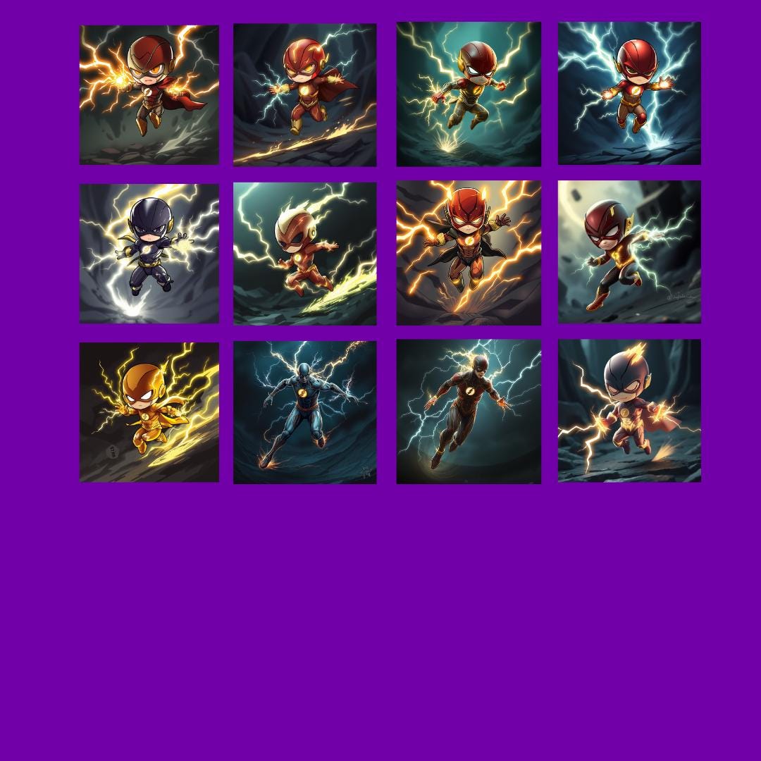 Chibi Speedster Clipart Set 19 PNG Images With Electric Effects Fast ...