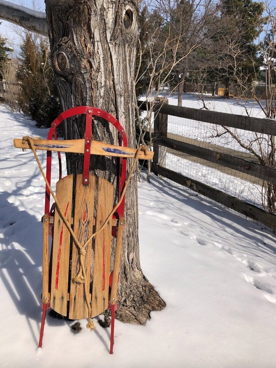Red Wooden Sled