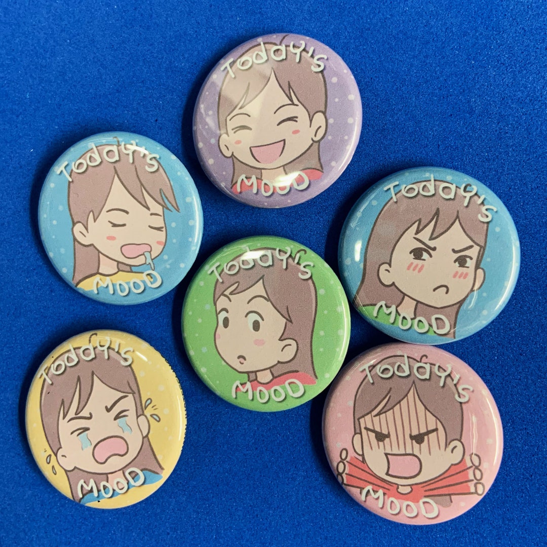 Today's Mood Anime Style Pin-back Buttons set of 6 - Etsy