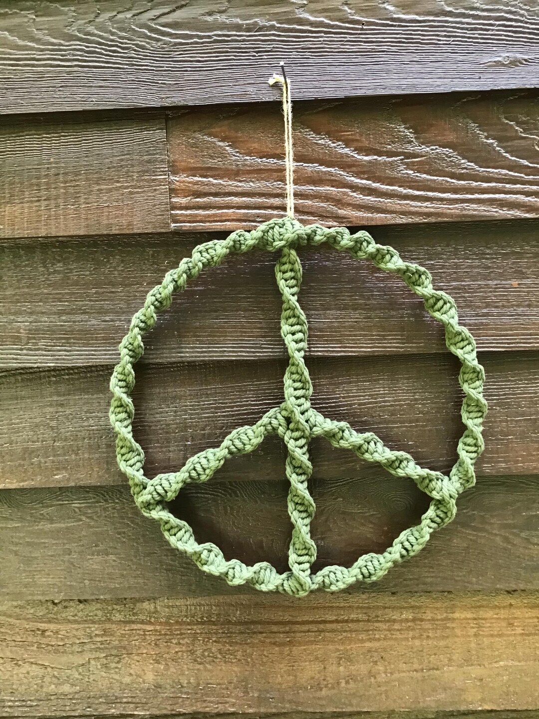 Green Macrame Peace Sign 14 - Etsy