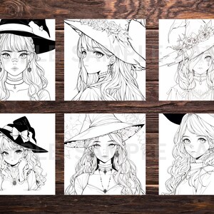 Witch Girl Coloring Book Adults Kids Instant Download - Etsy