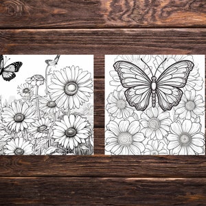 Butterfly Garden Coloring Book, Adults + Kids- Instant Download ...