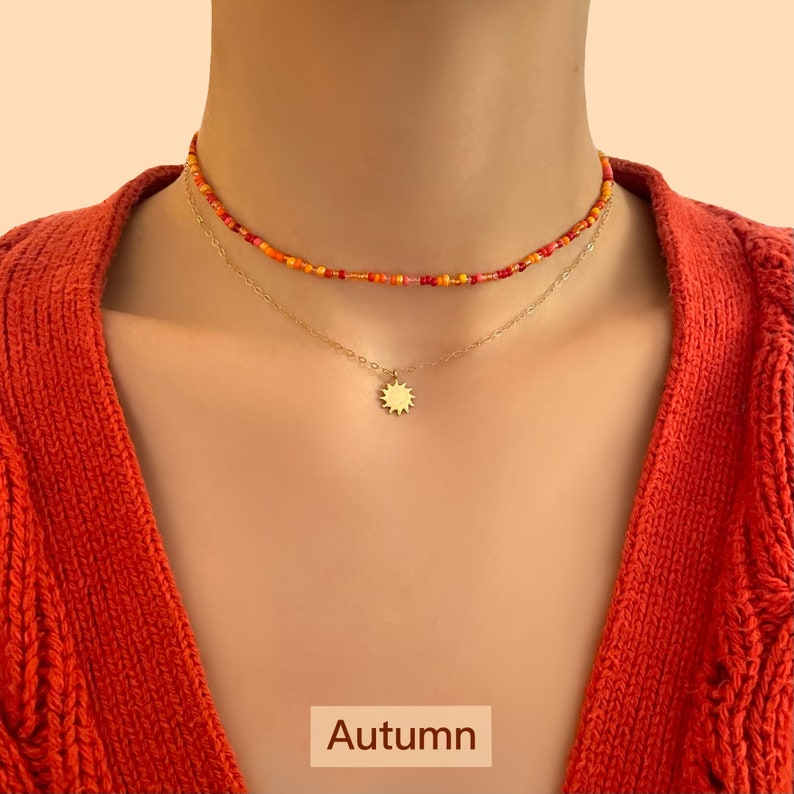 Autumn/fall Collection Seed Bead Necklaces - Etsy