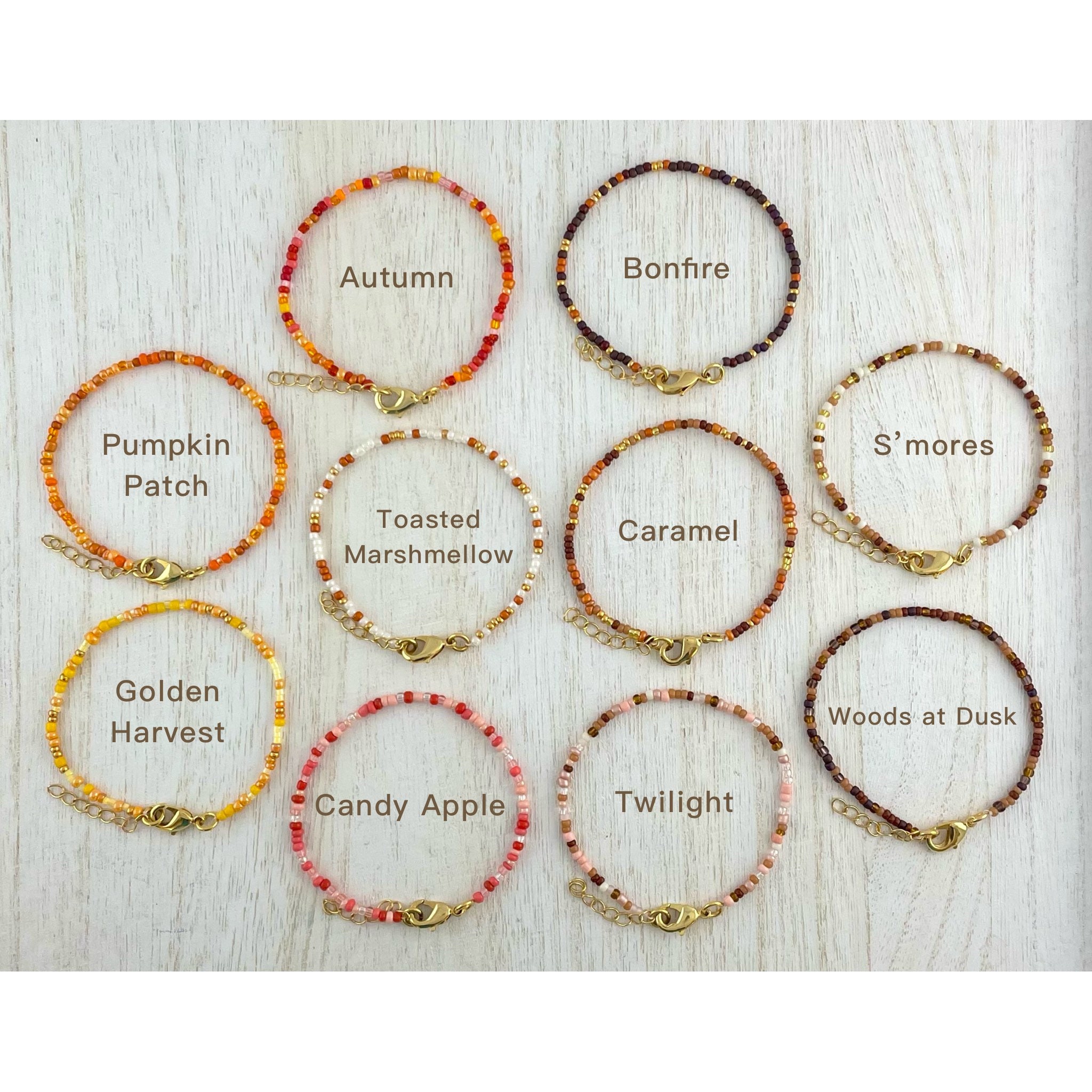 Autumn/fall Collection Seed Bead Bracelets - Etsy