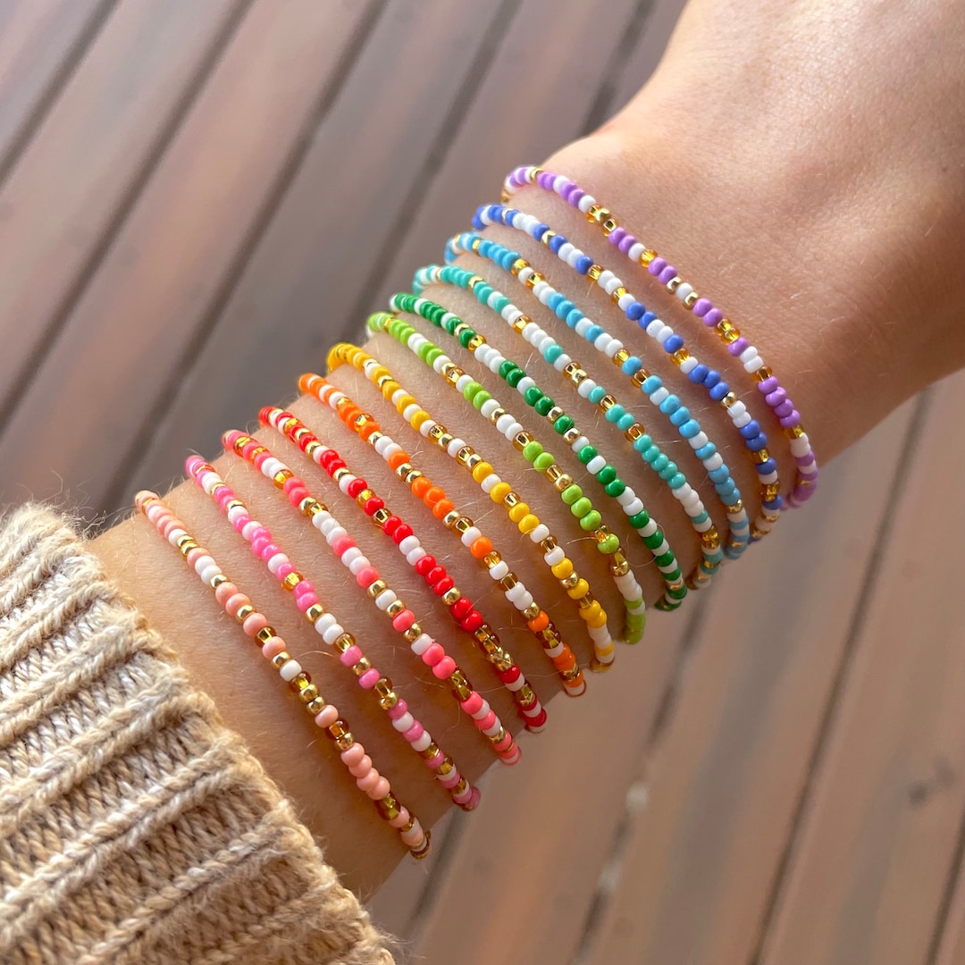 Rainbow Luxe Seed Bead Bracelet Collection - Etsy