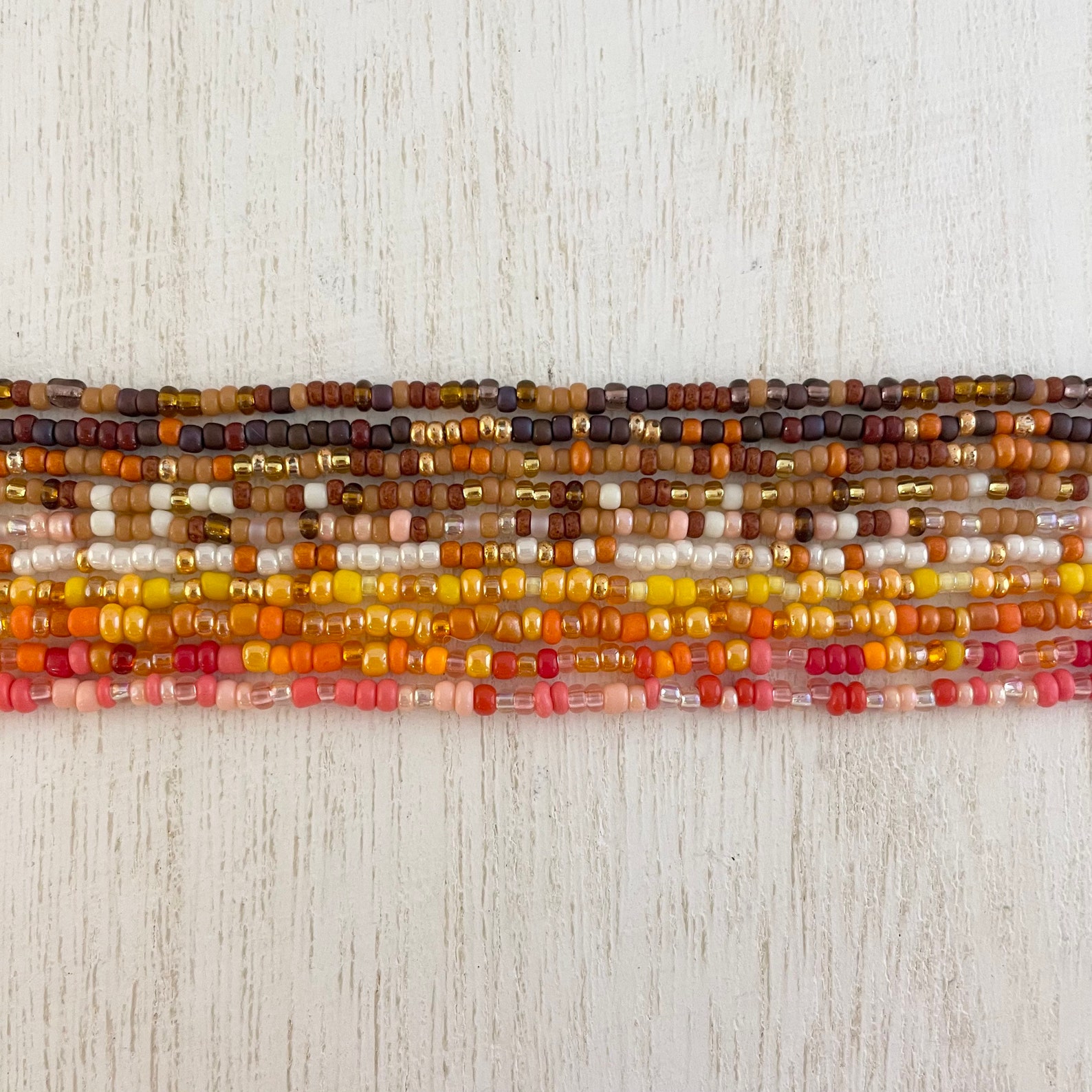 Autumn/fall Collection Seed Bead Necklaces - Etsy