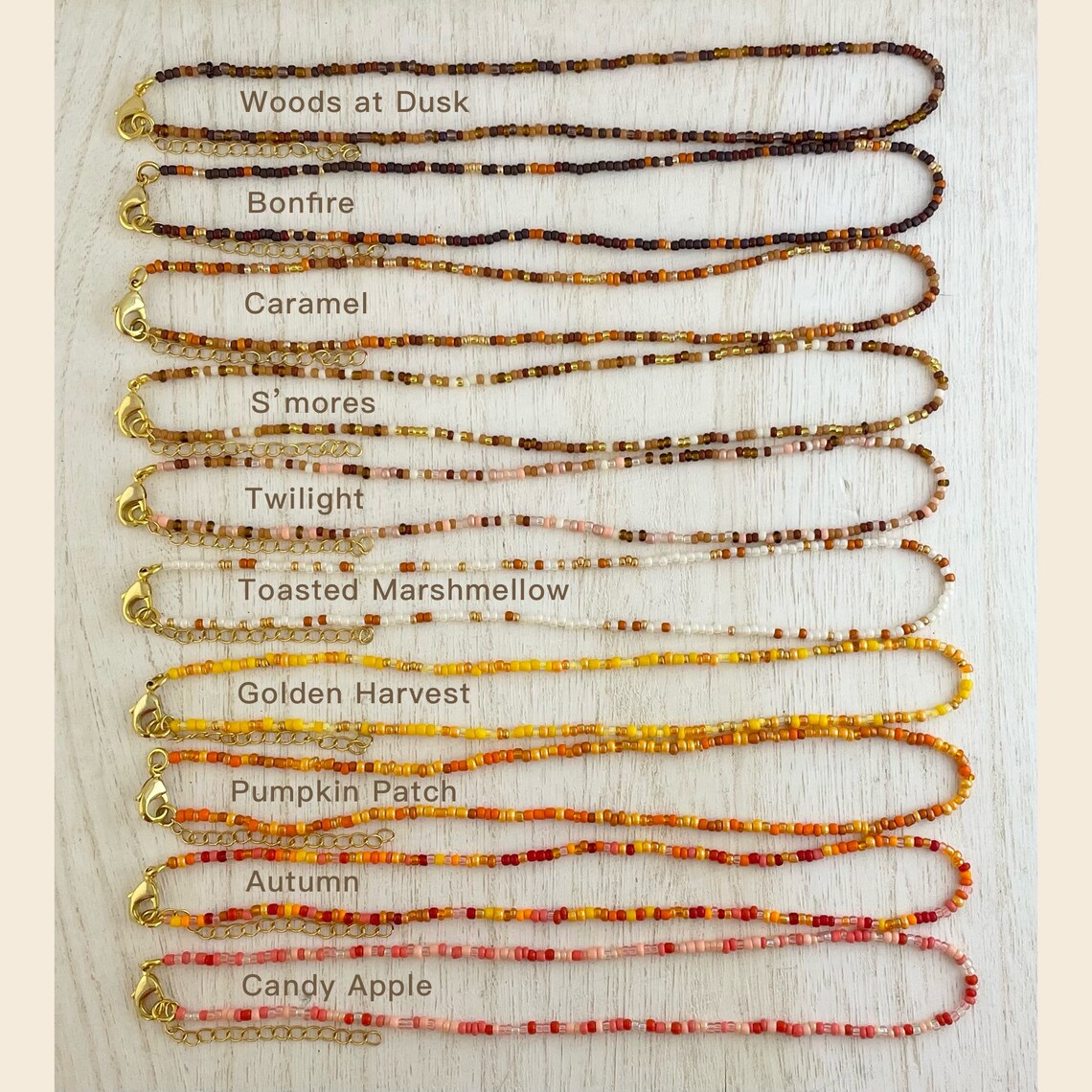 Autumn/fall Collection Seed Bead Necklaces - Etsy