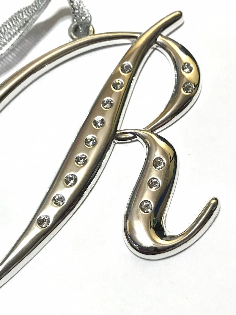 Rhinestone Initial Christmas Ornament Bling Monogram Decor - Etsy