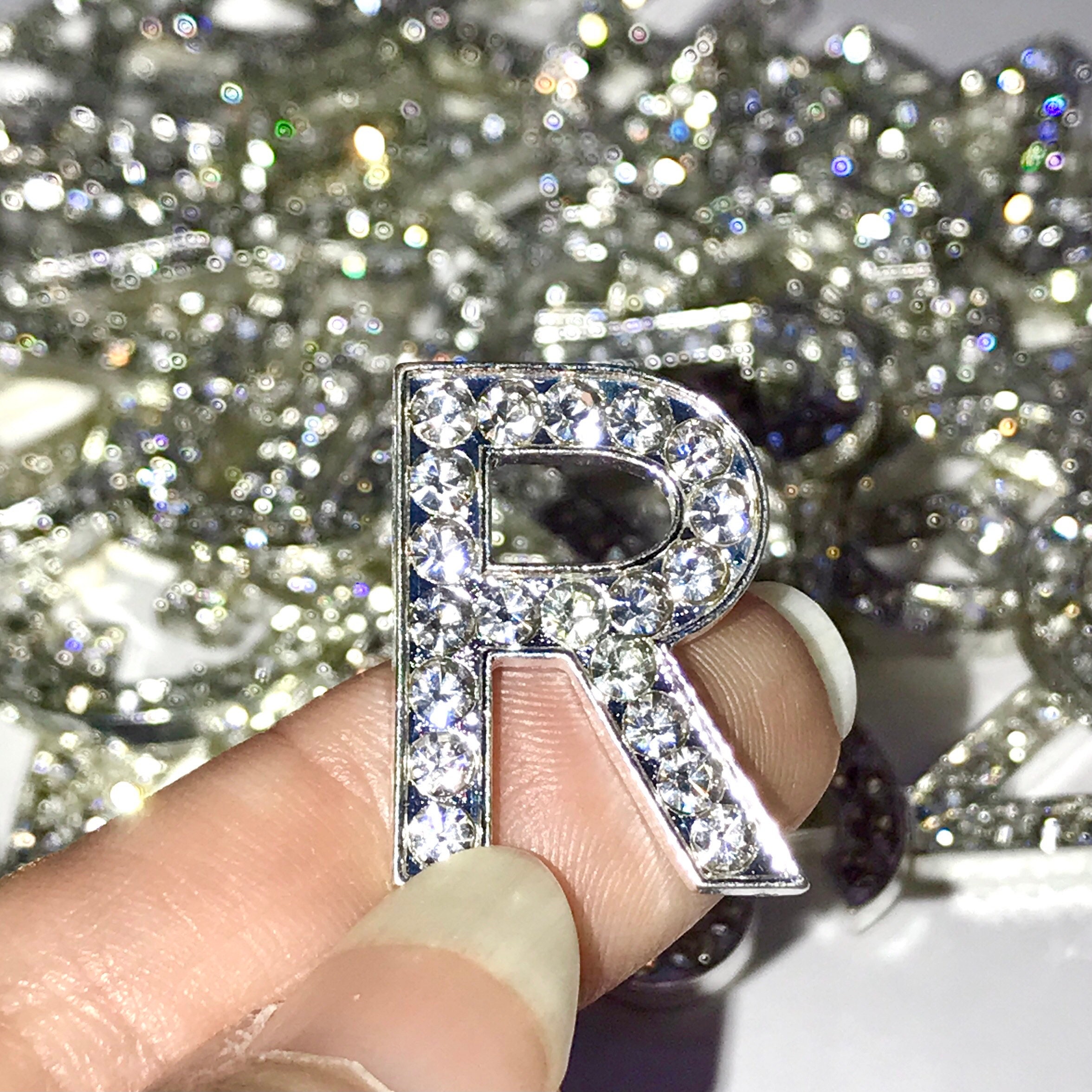 SMALL SILVER LETTERS Silver Rhinestone Alphabet Letters | Etsy