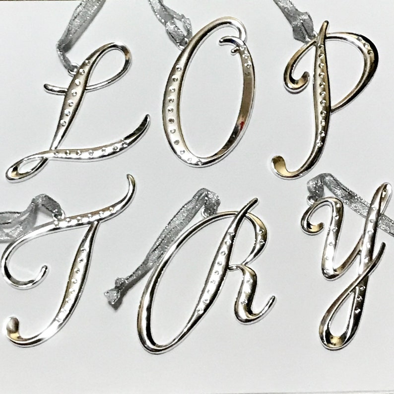 Rhinestone Initial Christmas Ornament Bling Monogram Decor - Etsy