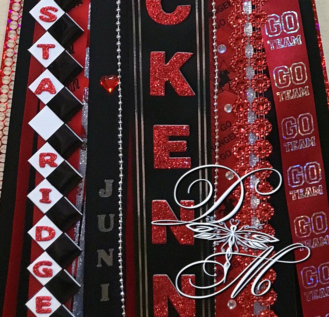 Double Homecoming Mum Custom Homecoming Mum Red and Black - Etsy