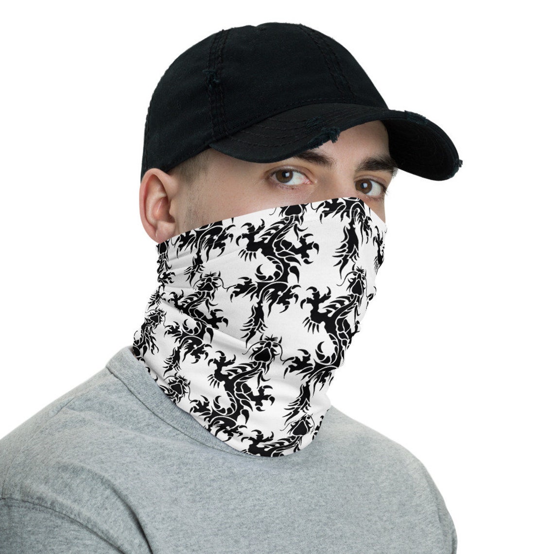 Komodo Dragon Face Mask Tribal Dragon Printed Biker Ski | Etsy