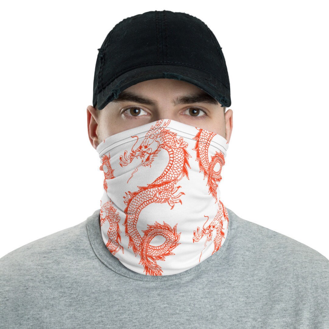 Chinese Dragon Face Mask, Dragon Printed Biker Ski Gaiter Face Mask ...