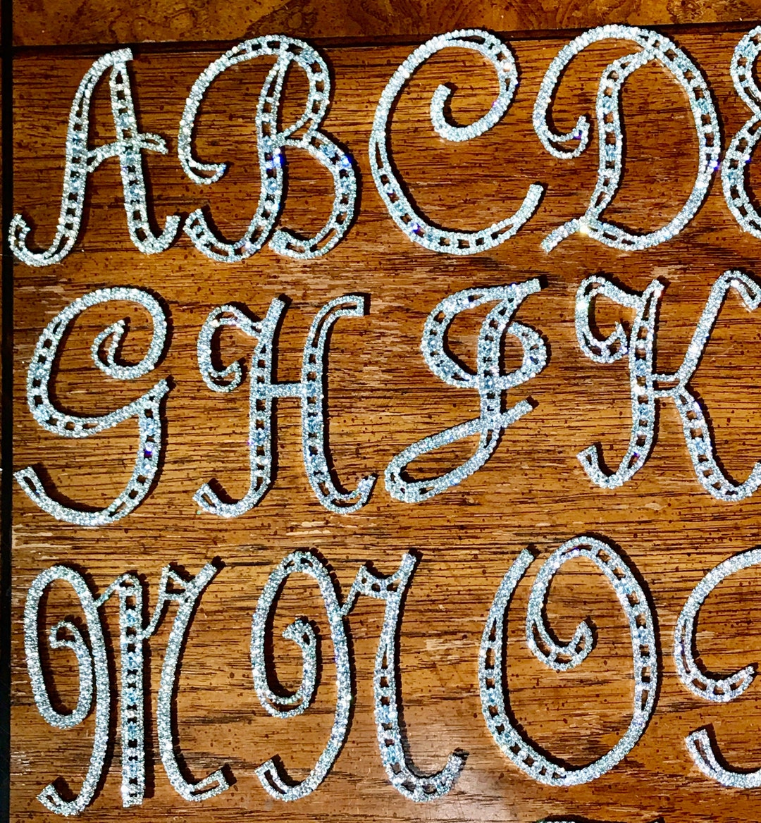 RHINESTONE LETTERS, Bling Embellishment, Initial Flat Backs, Glam ...