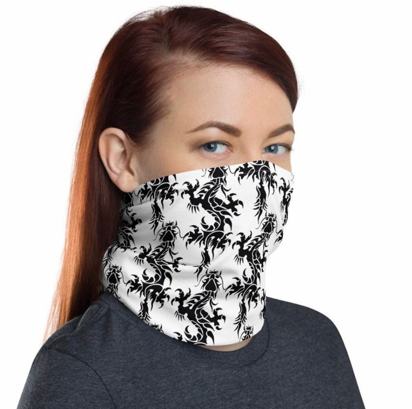 KOMODO DRAGON Face Mask Tribal Dragon Printed Biker Ski - Etsy