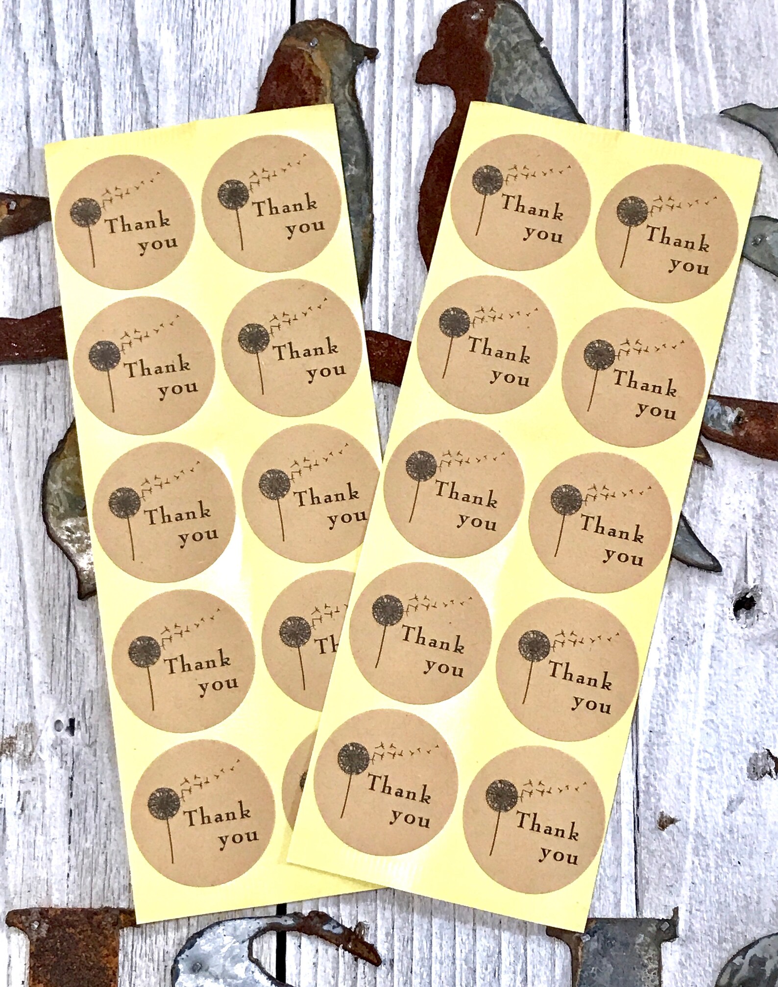 Craft Thank You Round Stickers-dandelion Craft Thank You - Etsy