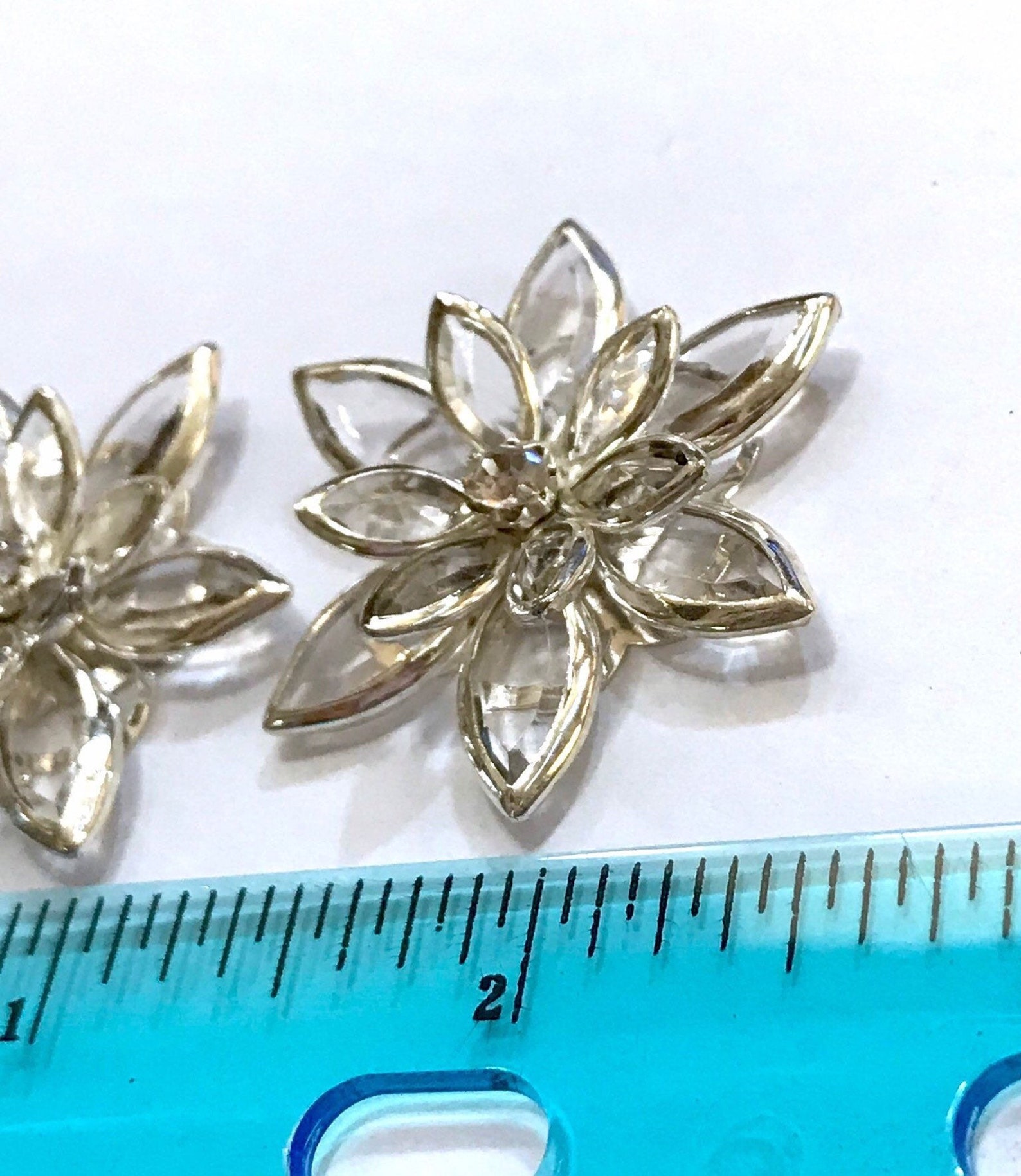 Clear Rhinestone Flower Flat Backs 35mm Beautiful Flower - Etsy