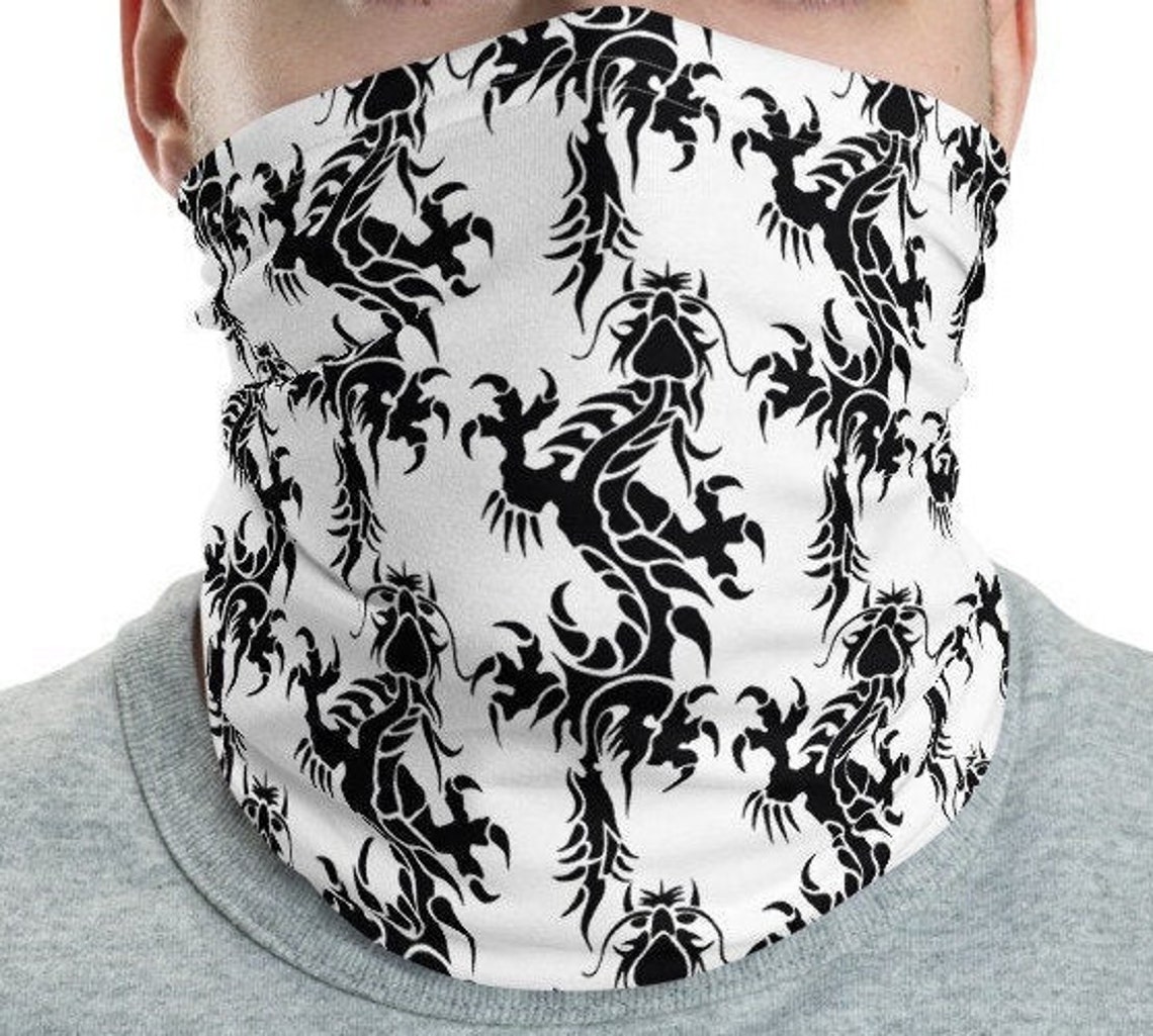 KOMODO DRAGON Face Mask Tribal Dragon Printed Biker Ski - Etsy