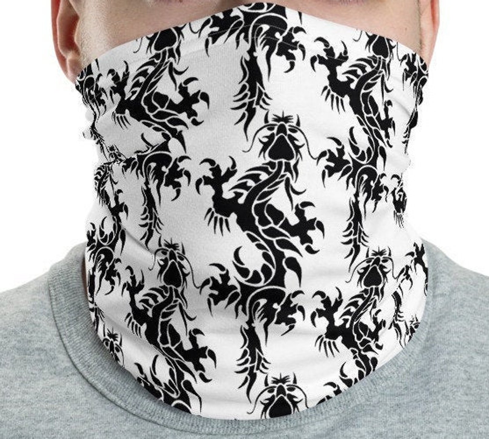 KOMODO DRAGON Face Mask Tribal Dragon Printed Biker Ski - Etsy