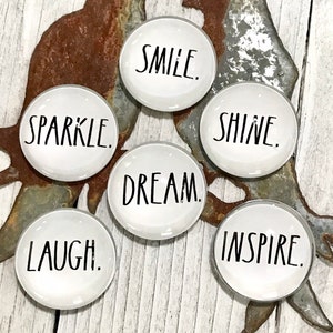 Strong Glass Magnets, Inspirational Magnets, Simple Word Quote Fridge ...