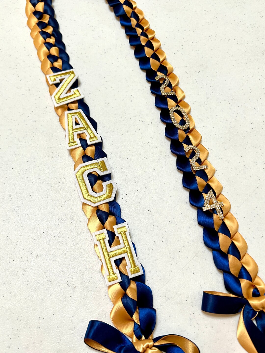 CUSTOM Graduation Lei 2 Colors Personalized Lei, Embroidered Letters ...