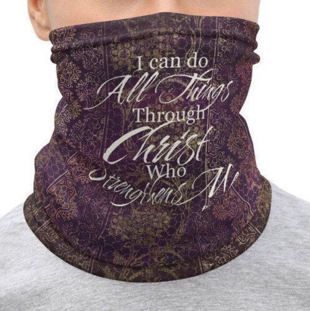 Christian Face Mask Christian Quote Face Cover Scripture Ski - Etsy