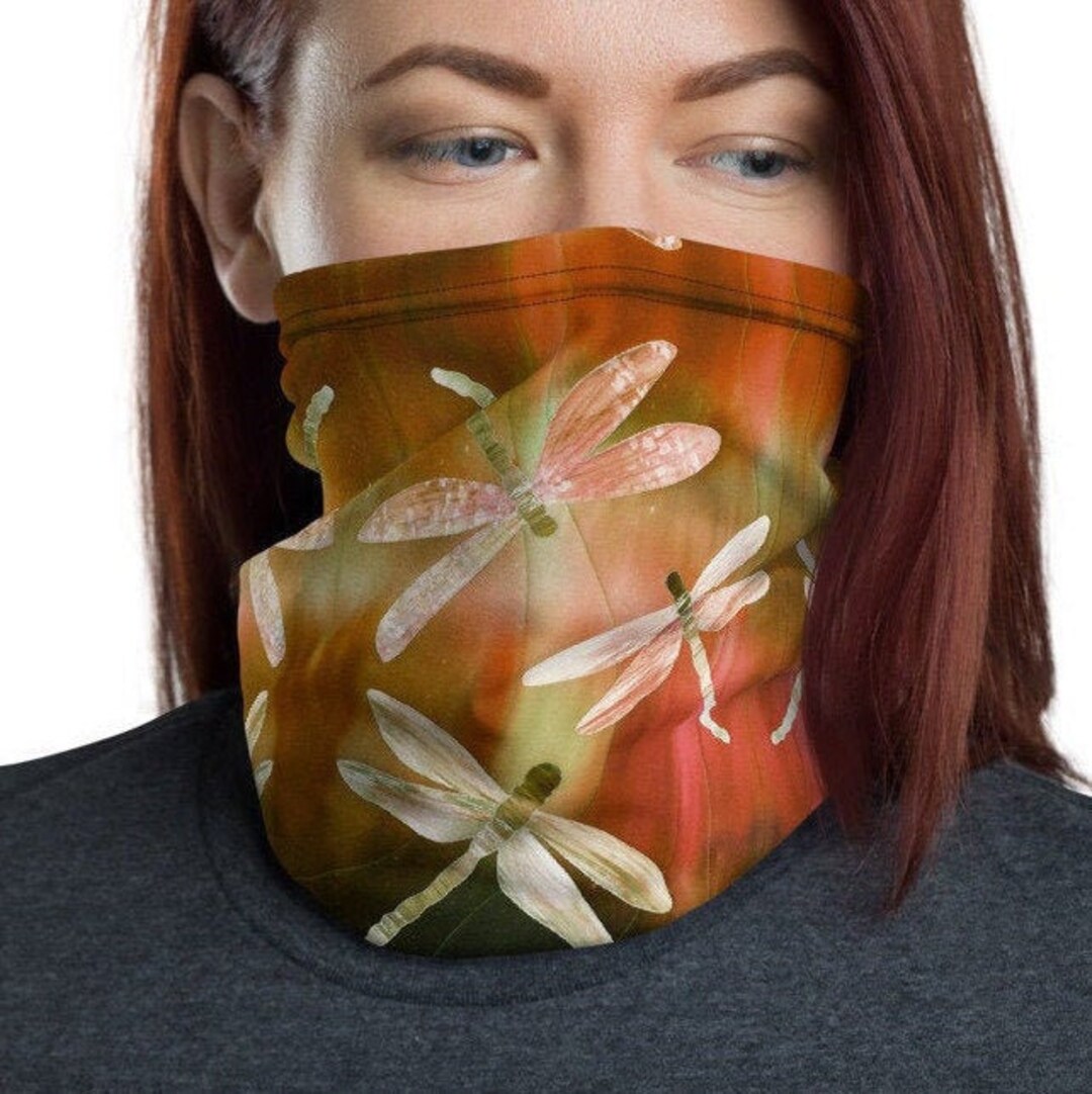 Dragonfly Ski Face Covering, Easy Breath Neck Gaiter, Winter Warm Wrap ...