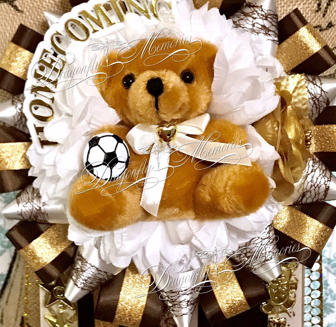 Classic Homecoming Mum, Throw Back Hoco Mum W/ Brown BEAR, Vintage High ...
