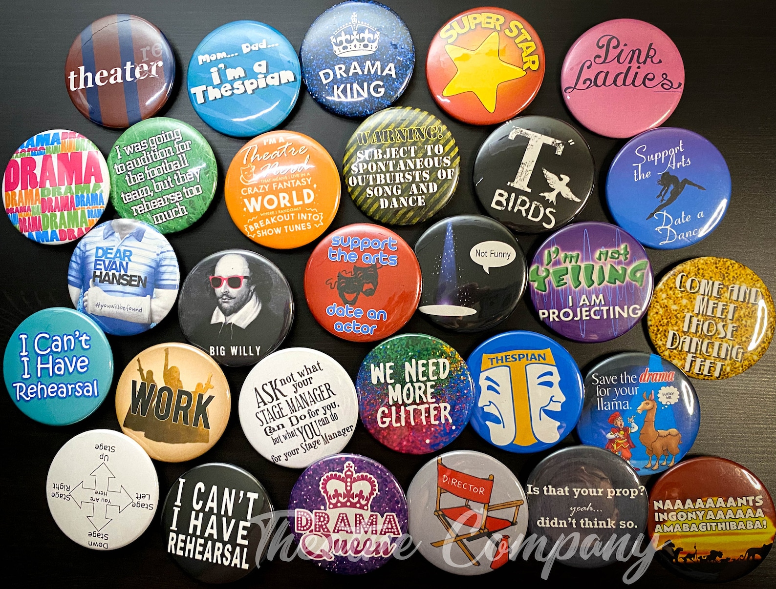 Theatre Acting Drama Pin Buttons - Etsy