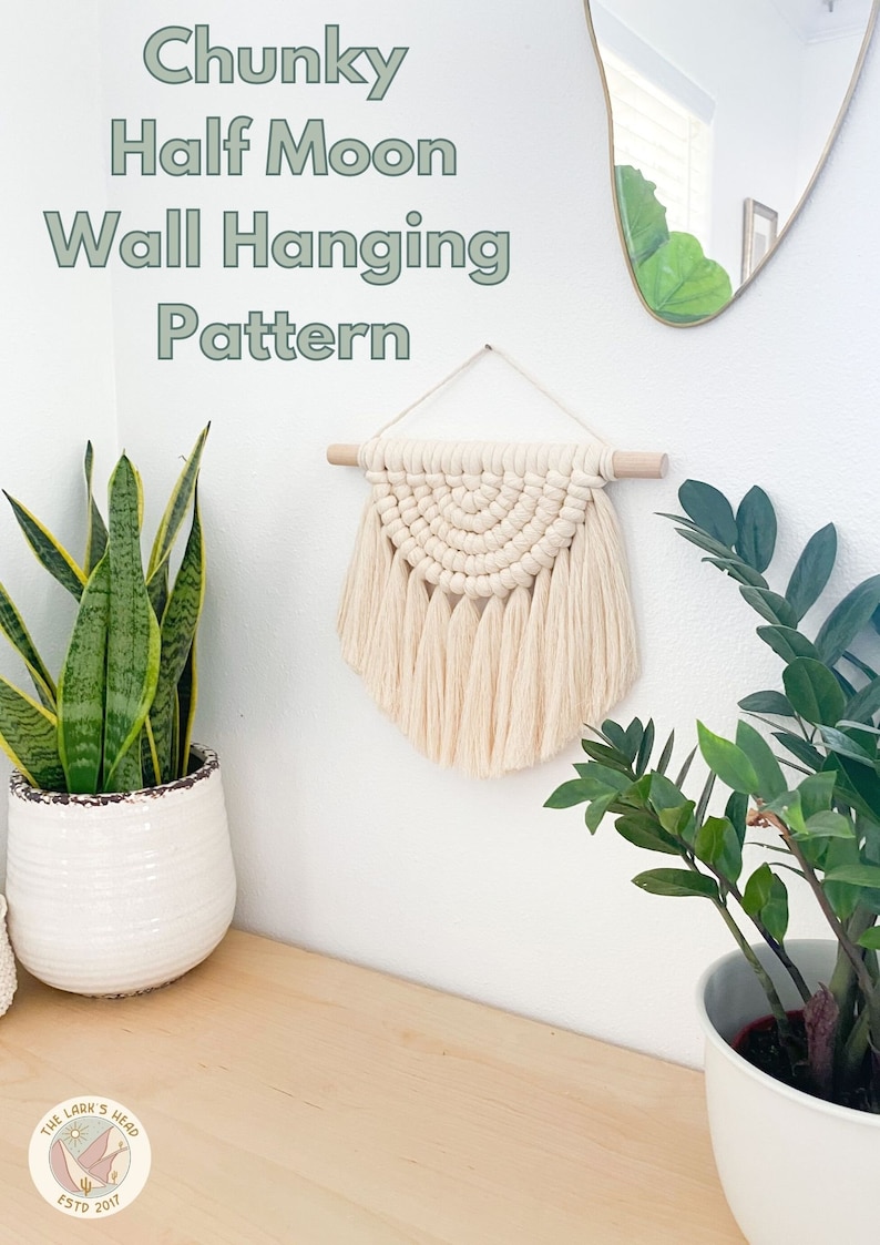 PDF Pattern Only- Macramé Half Moon Pattern With Knot Guide - Etsy