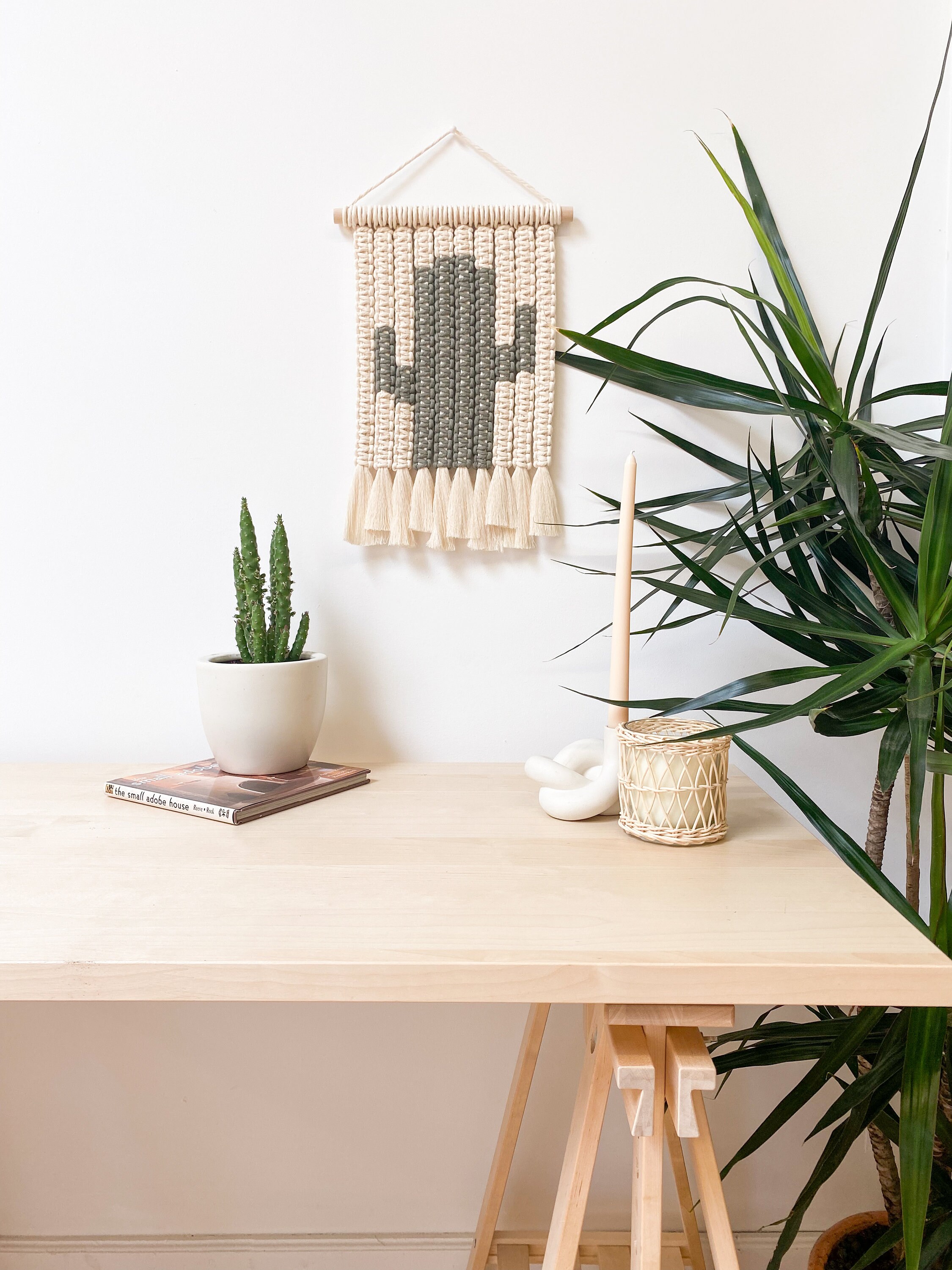 PDF Pattern Only Macramé Cactus Tapestry Pattern With Knot - Etsy