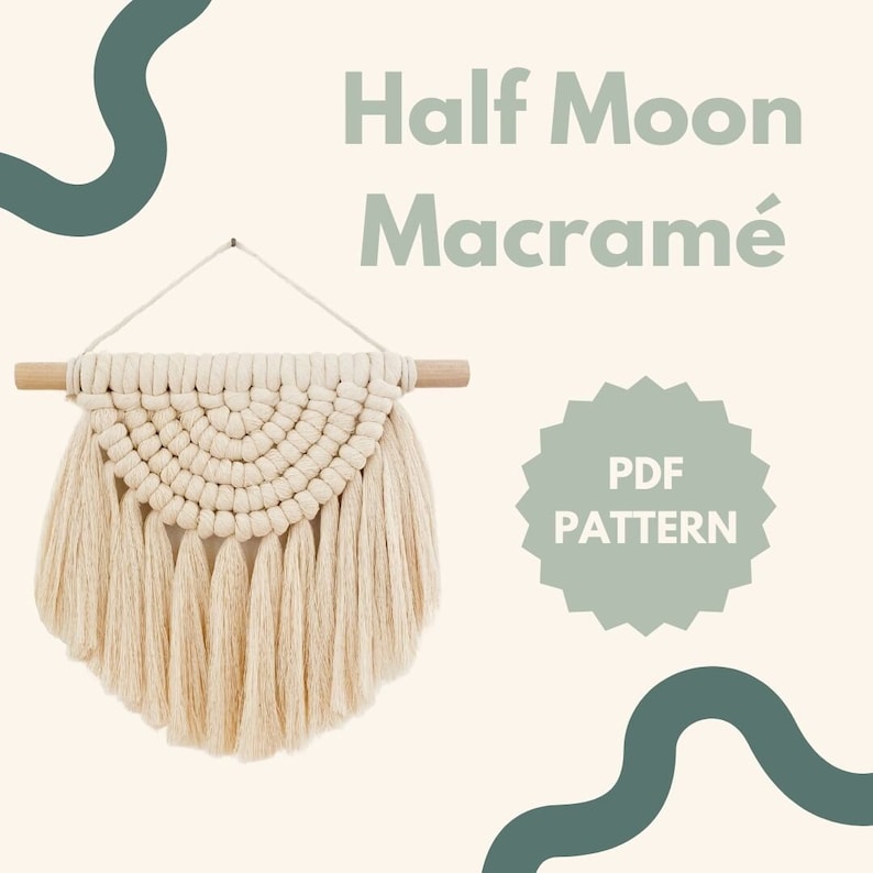 PDF Pattern Only- Macramé Half Moon Pattern With Knot Guide - Etsy
