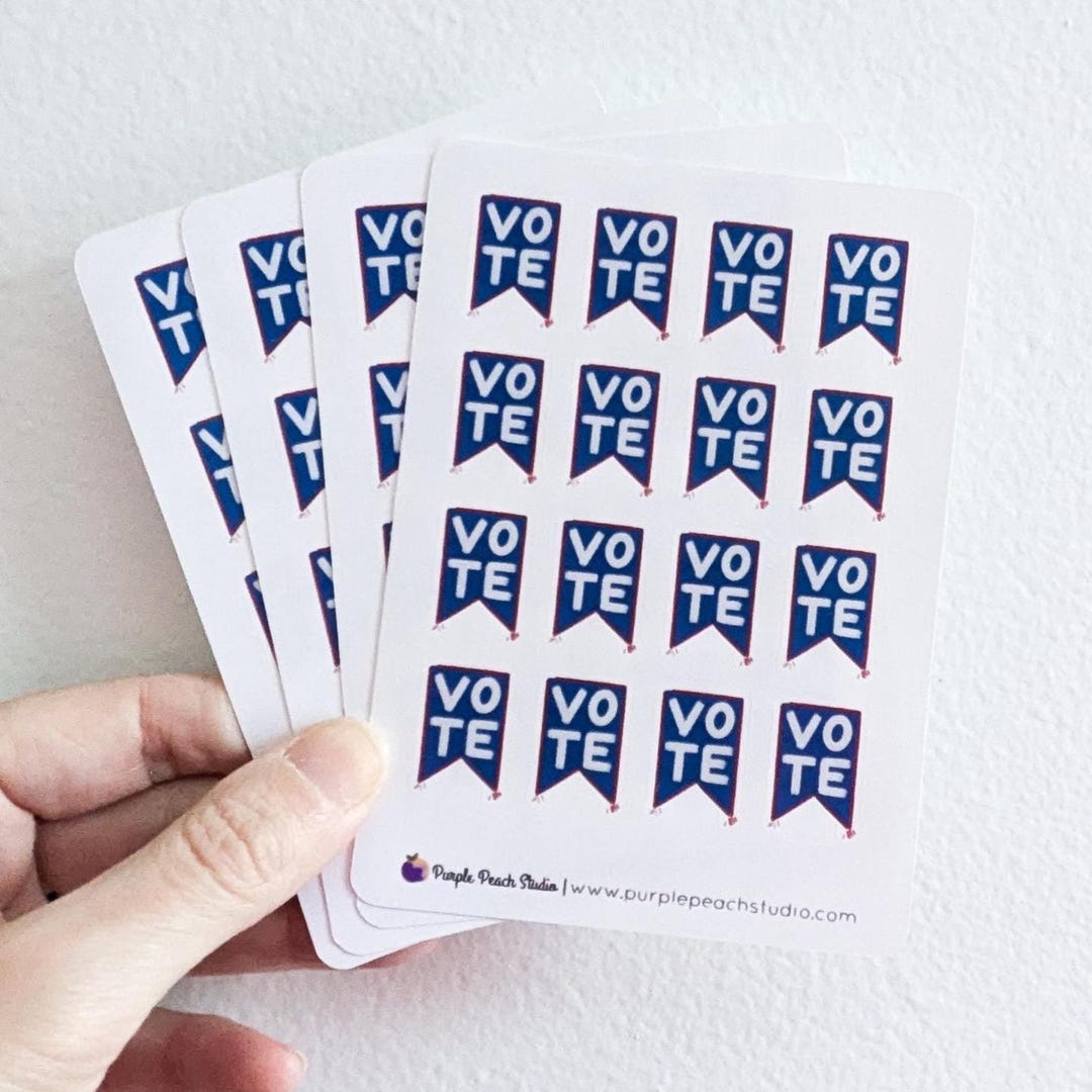 Vote Banner Stickers – Voting & Civic Engagement Sticker Sheets (4- 3 ...