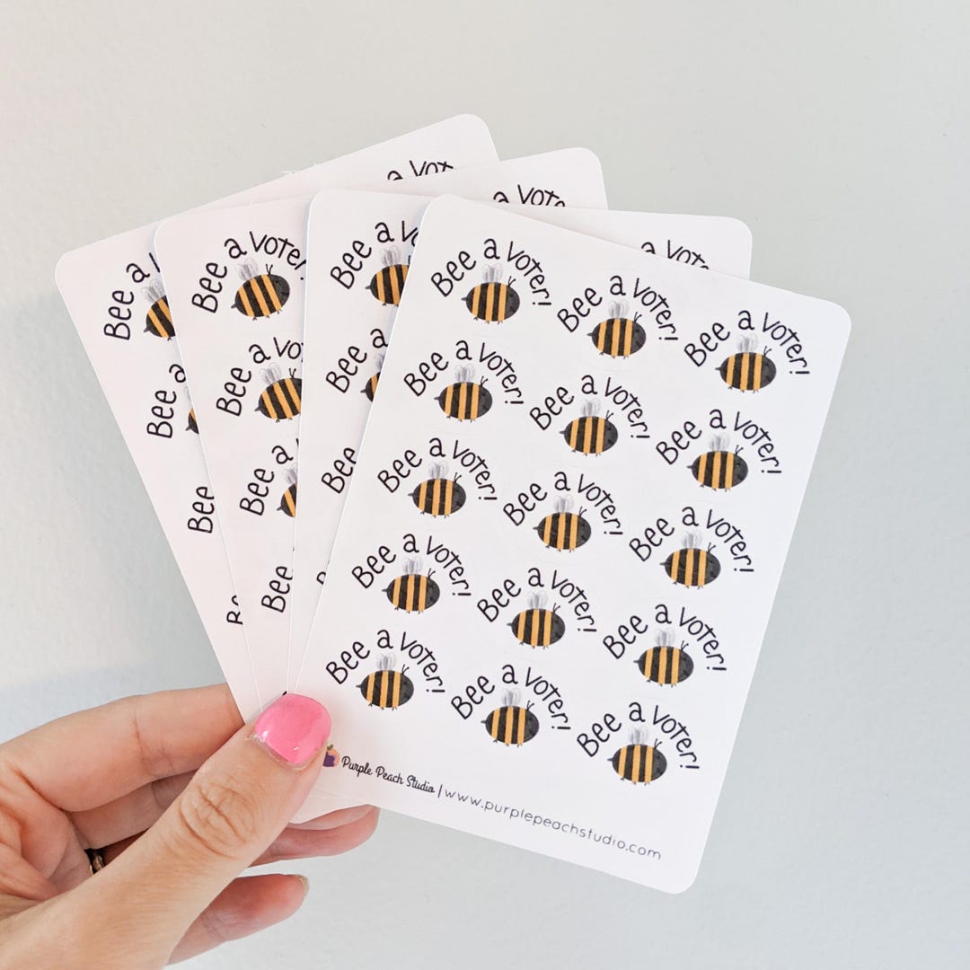 Bee A Voter Stickers: 60 Punny Election Day Stickers (4x 3.5x5" Sheets ...