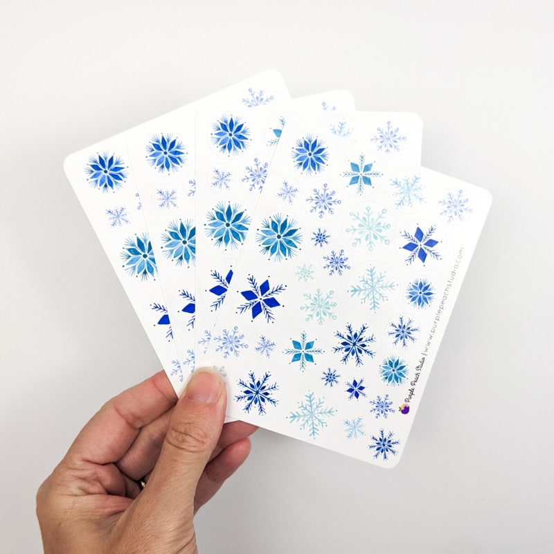 Snowflake Stickers - Etsy UK