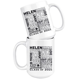 Personalized Graduation Mug Inspirational Name and Date Class of 2022 ...