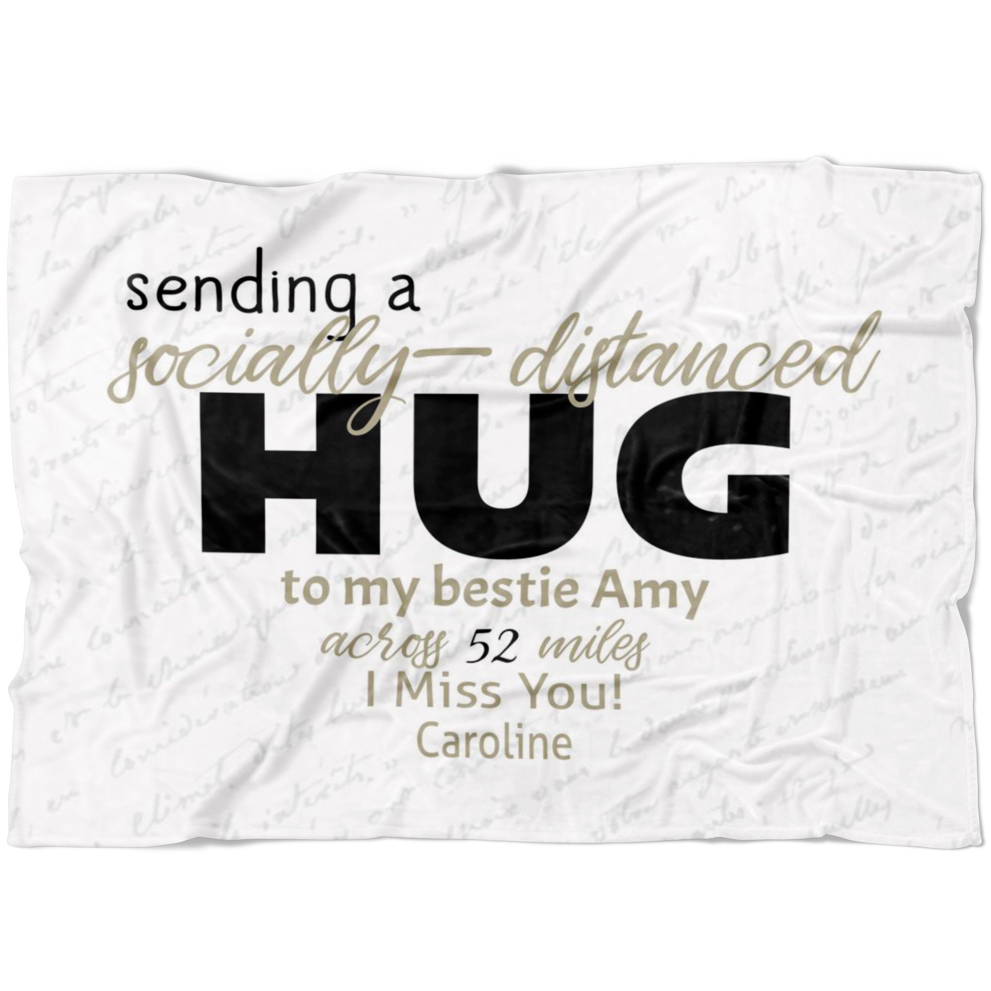 Personalized Social Distancing Blanket Sending a Socially | Etsy