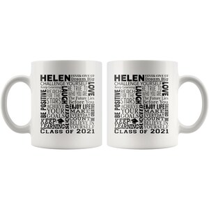 Personalized Graduation Mug Inspirational Name and Date Class of 2022 ...