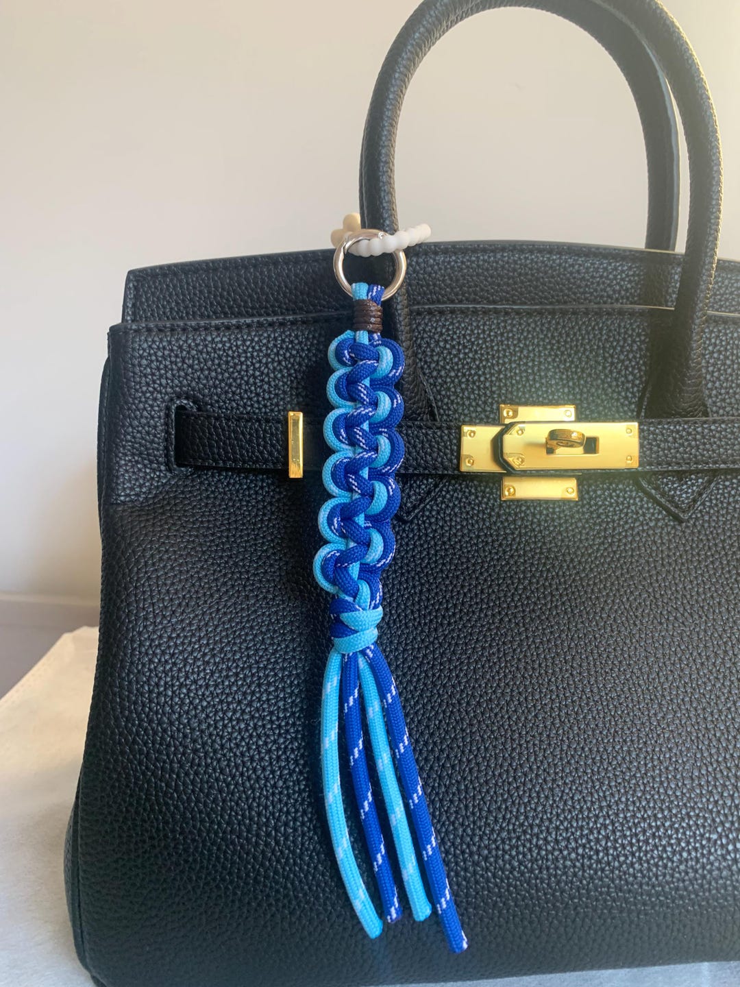 Blue Knot Rope Bag Charm - Etsy
