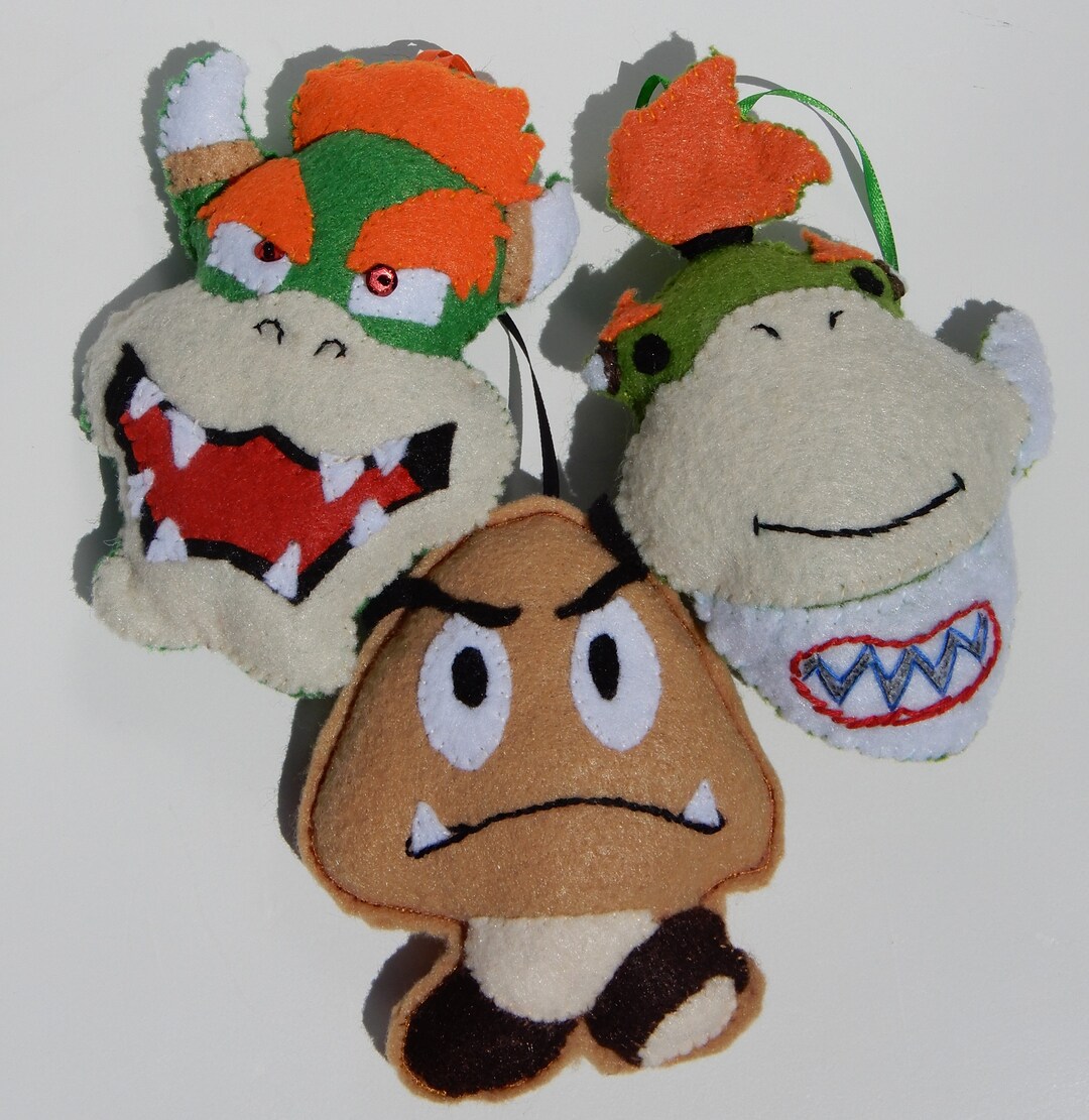 Super Mario Bowser Ornament, Bowser Jr Ornament And/or Goomba Christmas ...