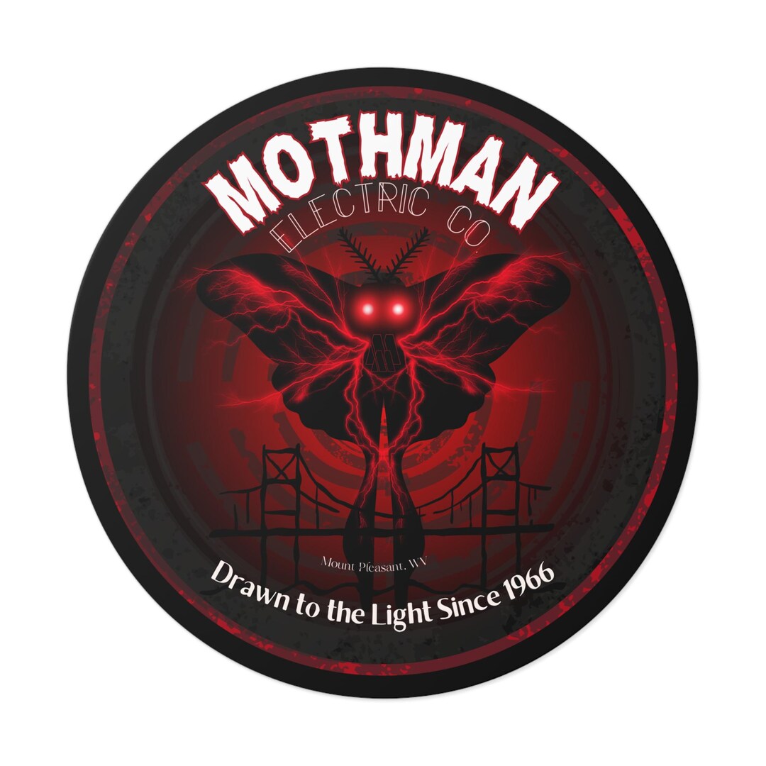 Mothman Electric Co. Drawn to the Light - Round Vinyl Stickers - Etsy