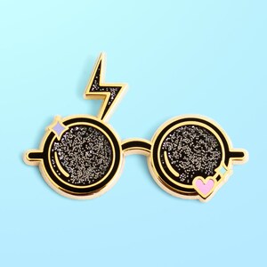 The Glasses Enamel Pin Magic Enamel Pin Wizard Pin Book Lover Pin Book ...
