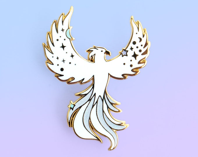 Magical Phoenix Pin Magic Enamel Pin Book Lover Pin Book Pins Bookish ...