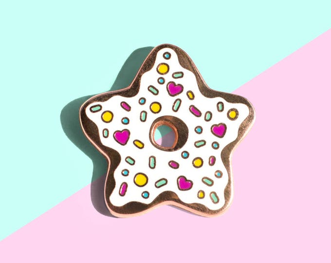 Donut Star Enamel Pin Donut Pin Donut Lover Doughnut Pin - Etsy