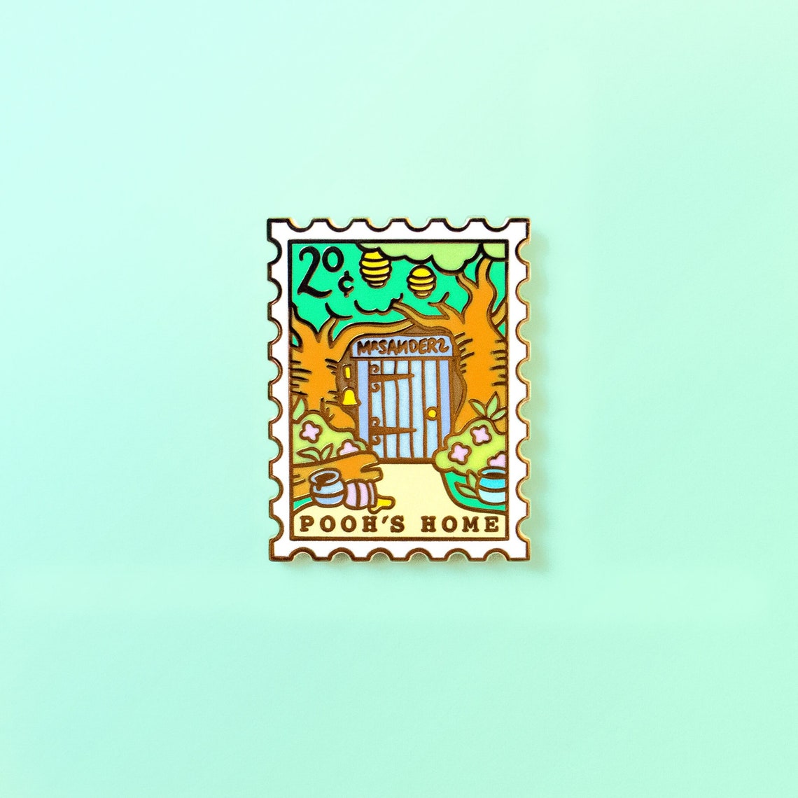 Pooh's Home Pin Winnie the Pooh Pin Stamp Enamel Pin - Etsy