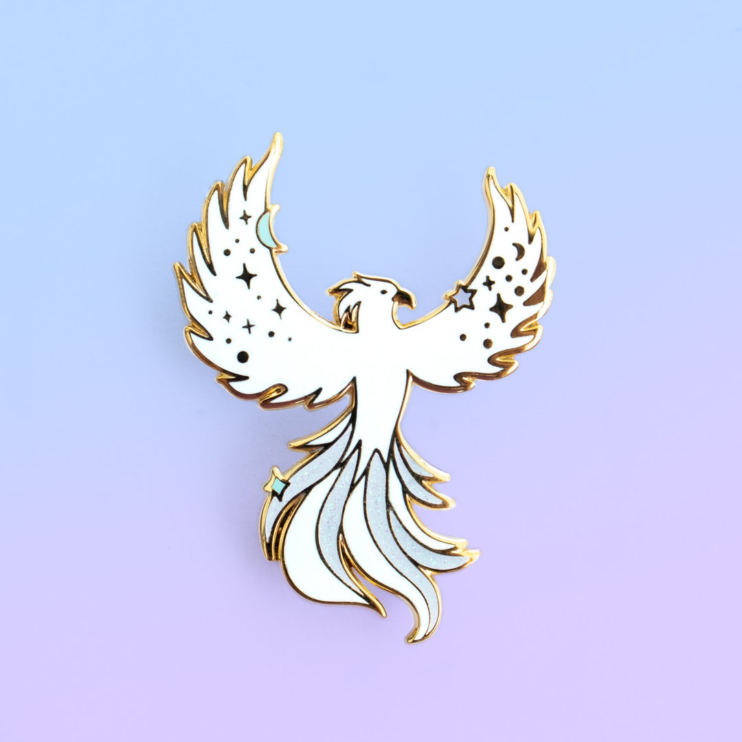 Magical Phoenix Pin - Magic Enamel Pin - Book Lover Pin - Book Pins ...
