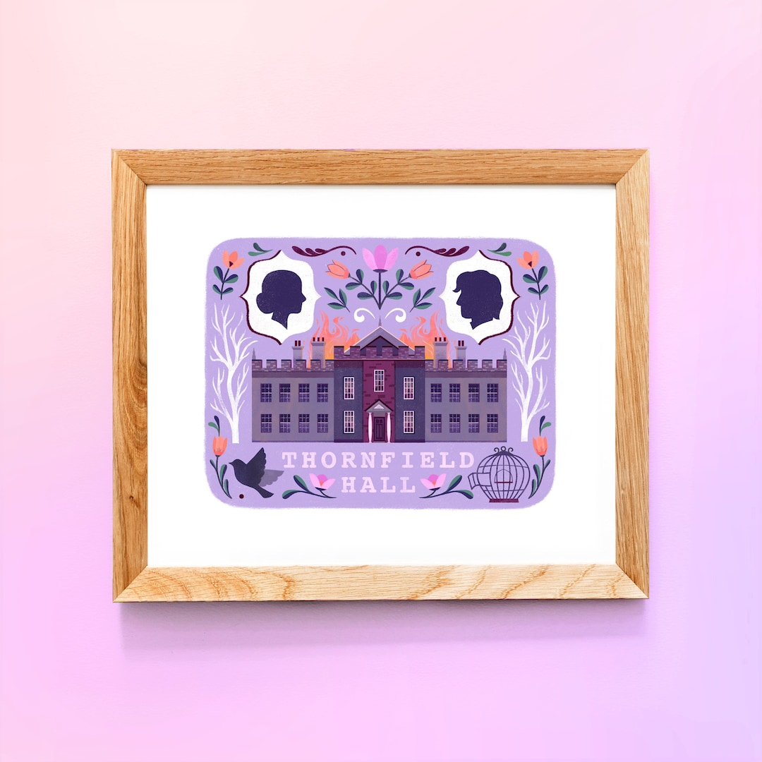 Thornfield Hall Art Print Jane Eyre Illustration Bookish Home Decor